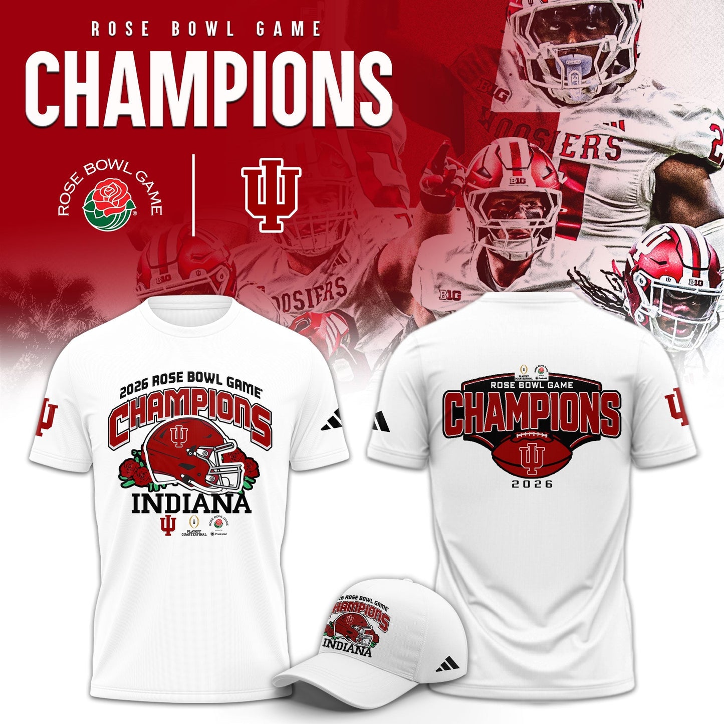 Indiana Hoosiers 2026 Rose Bowl Champions Limited Shirt v2 - Design By ...